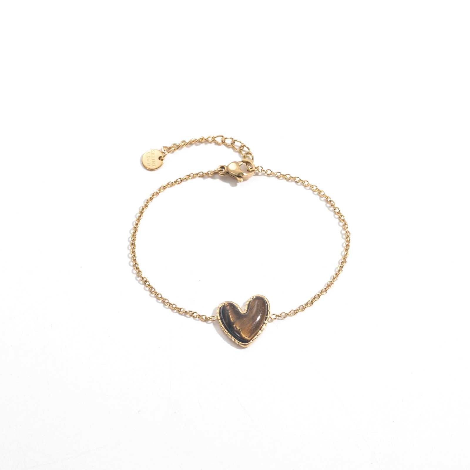Bracelet Un petit coeur (Oeil du tigre) – Vaniya bijoux